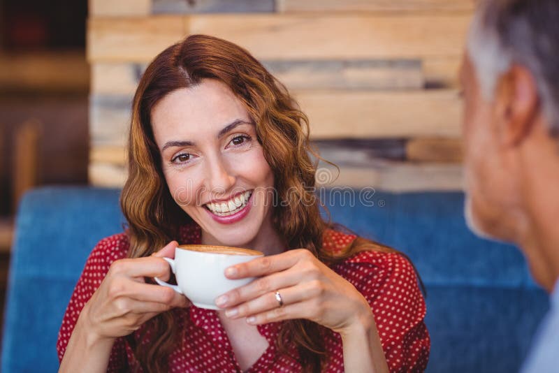 Cute Couple Having Coffee Together Stock Image - Image of adult ...