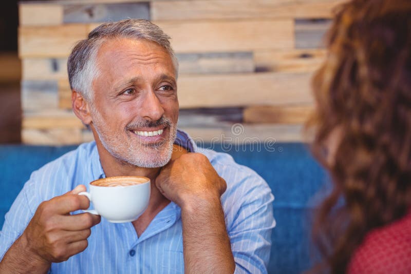 Cute Couple Having Coffee Together Stock Photo - Image of male, coffee ...