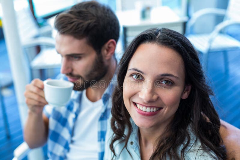 Cute Couple Having Coffee Together Stock Image - Image of affection ...