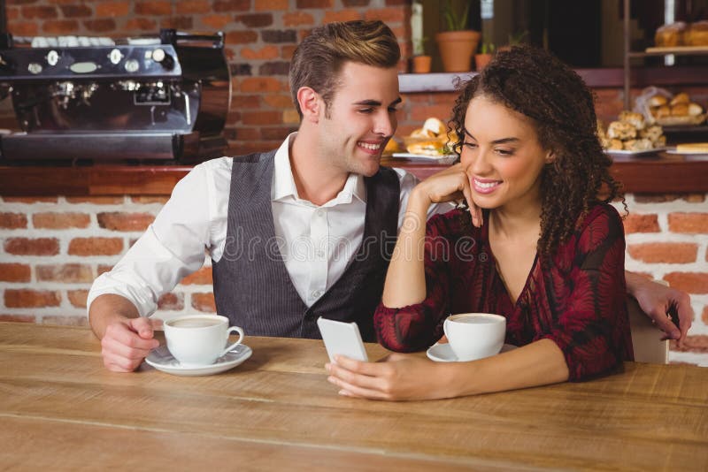 Cute Couple Having Coffee Together Stock Photo - Image of together ...