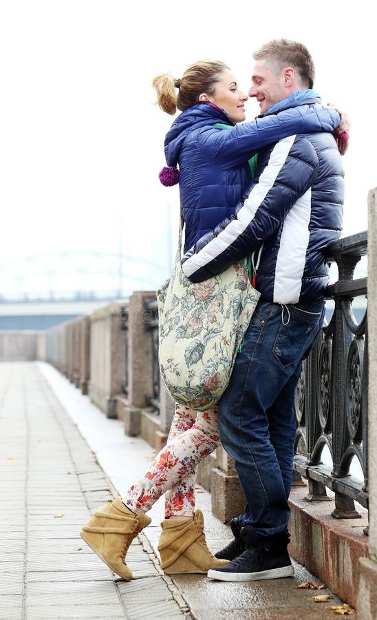 Cute Couple Having a Good Time Outside Stock Photo - Image of couple ...