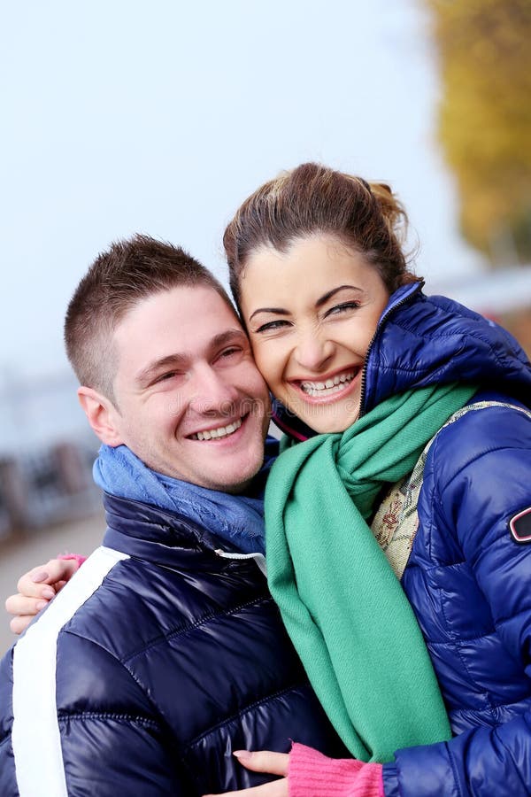 Cute Couple Having a Good Time Outside Stock Image - Image of human ...