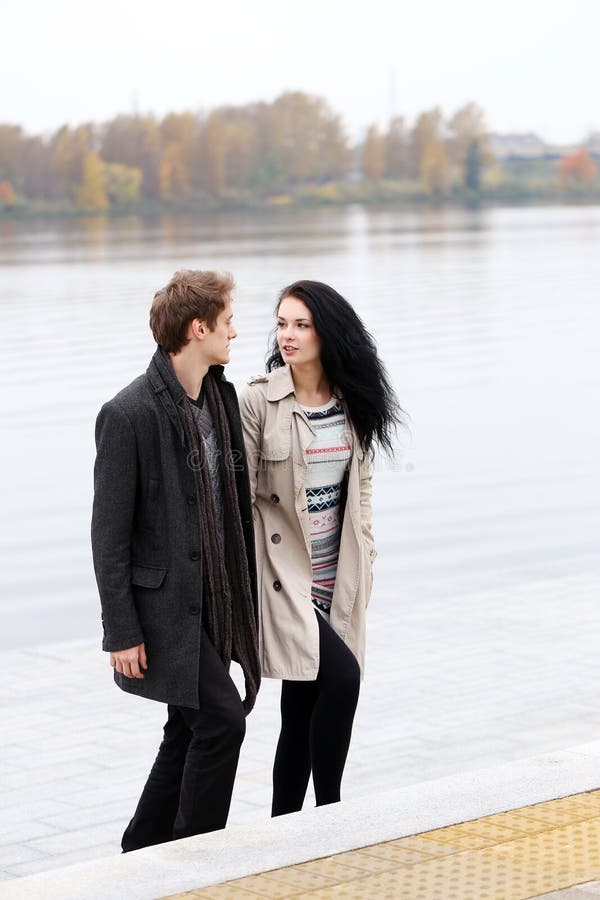 Cute Couple Having a Good Time Outside Stock Image - Image of happy ...