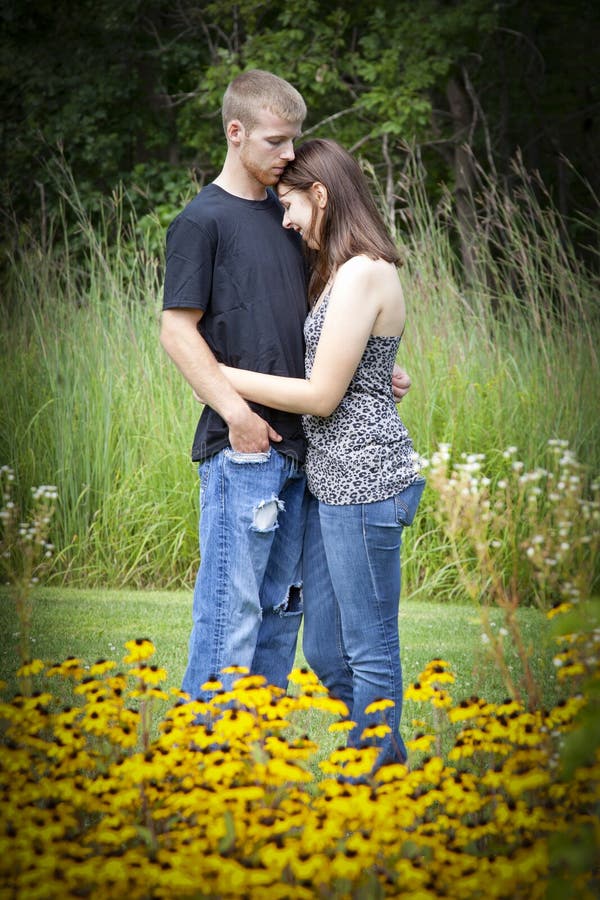Cute couple stock photo. Image of grass, flower, couple - 43839118