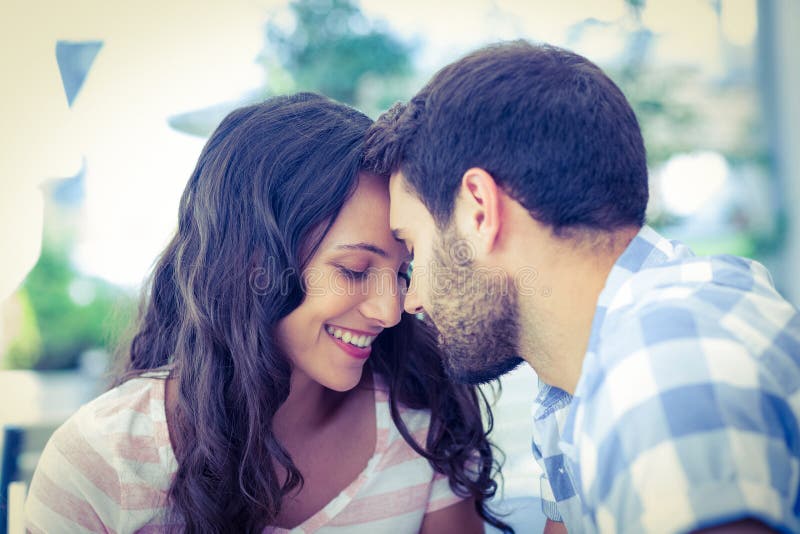 Cute Couple Putting Foreheads Against Each Others Stock Photos - Free ...