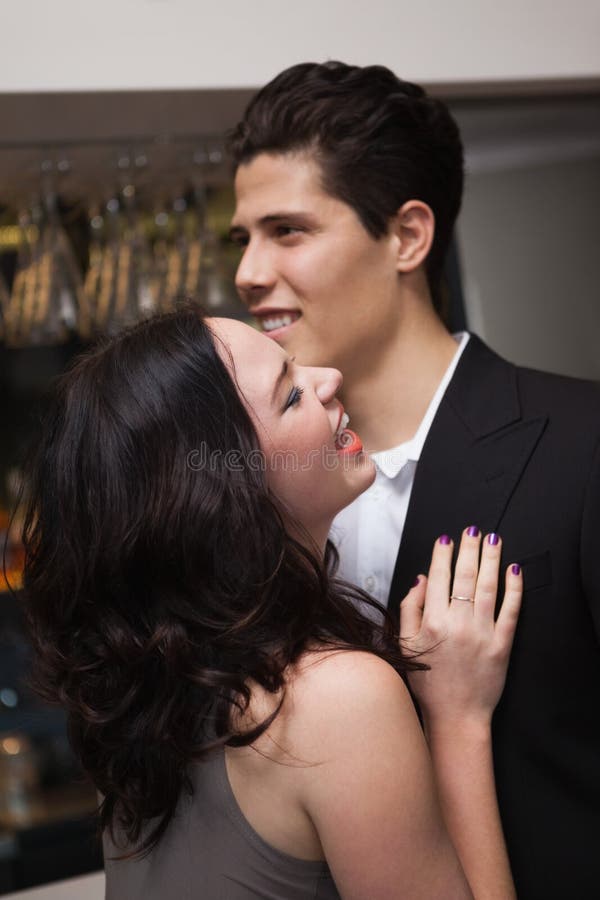 Cute Couple Slow Dancing Together Stock Image - Image of dress, party ...