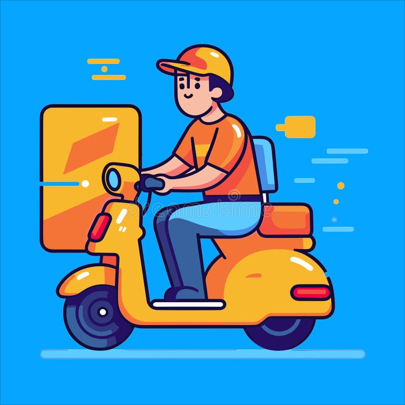 Cute Courier Delivery Package Cartoon Vector Stock Vector ...