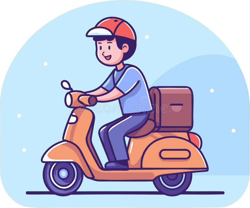 Cute Courier Delivery Package Cartoon Vector Stock Vector ...