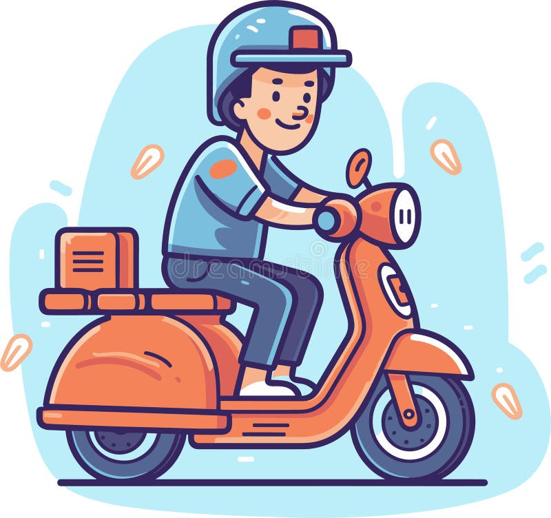 Cute Courier Delivery Package Cartoon Vector Stock Vector ...