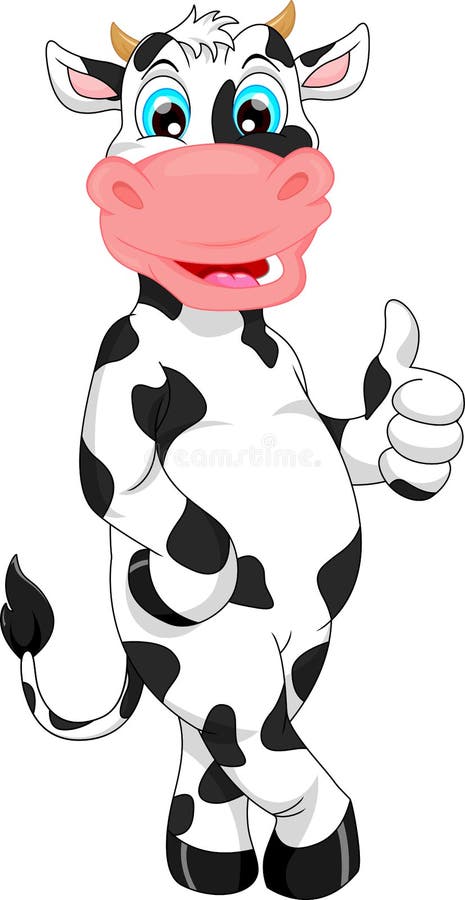 Cute cow cartoon thumb up stock vector. Illustration of greeting - 63965068