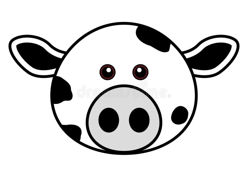 Cute Cow Face stock vector. Illustration of farm, cute - 14691178