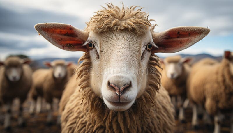 Cute Cow and Goat Graze on Green Meadow Generated by AI Stock Image ...