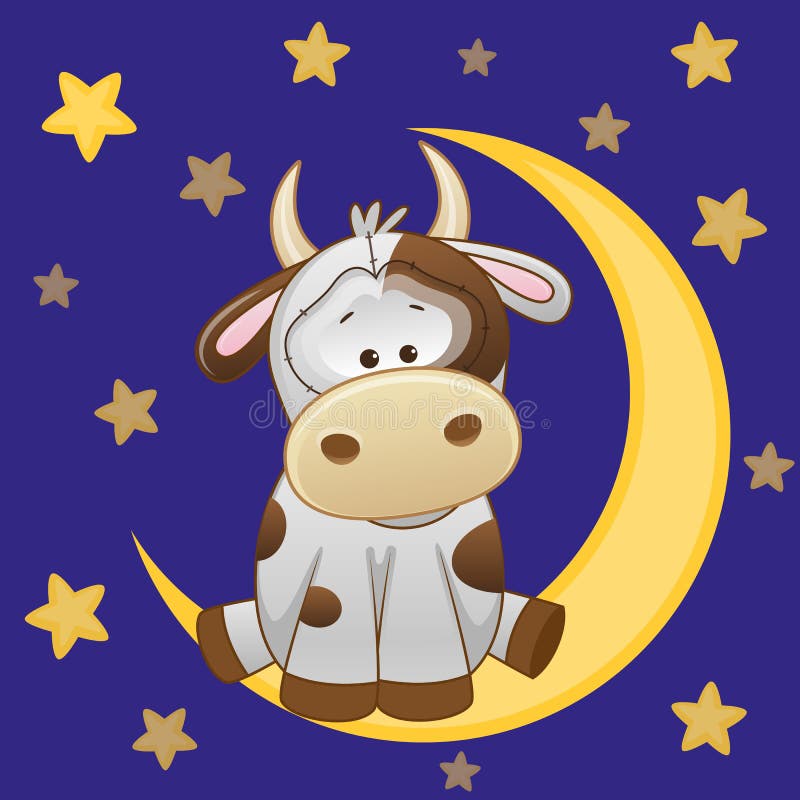 The Cow Jumped Over the Moon Stock Vector - Illustration of children ...