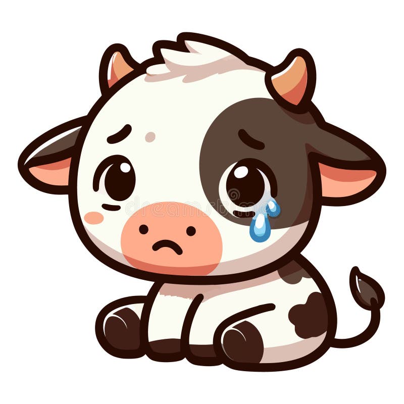 Cute Cow is Sad. . Vector Illustration for Your Design Stock Vector ...