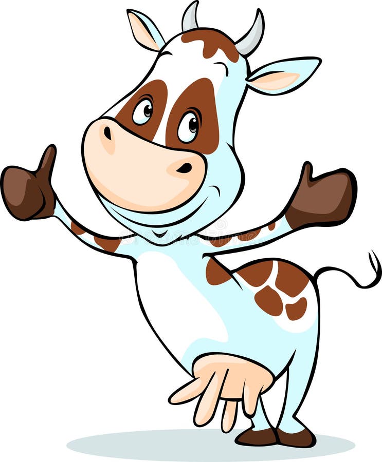Cow Standing Up Cartoon
