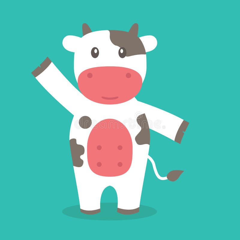 Cute Cow Vector, Cow Illustration with Simple Design Stock Vector ...