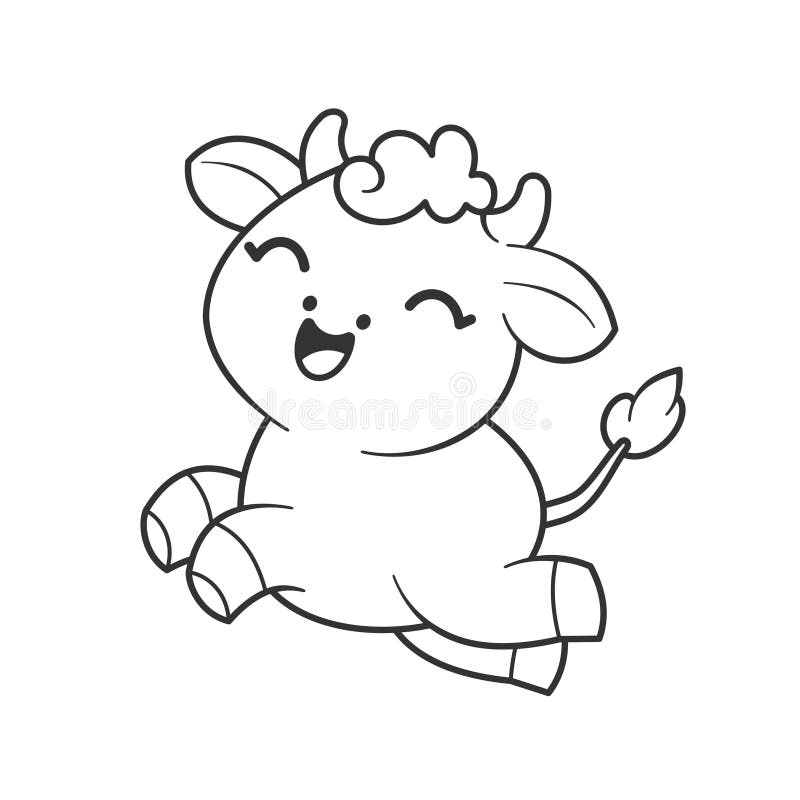 Cute Cow is Very Happy for Coloring Stock Vector - Illustration of book ...