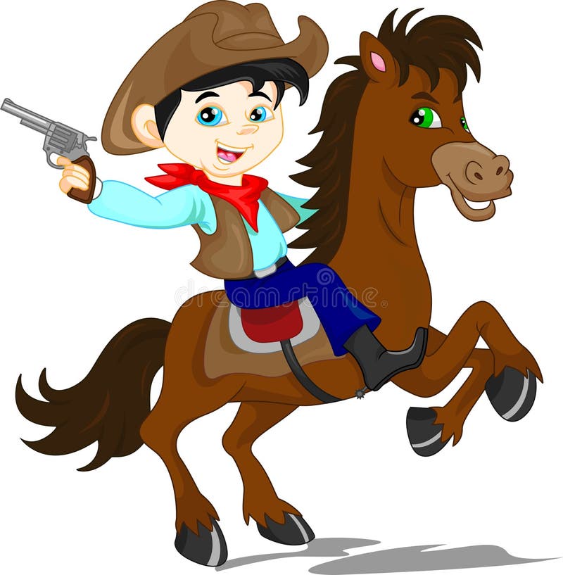 Cute Cowboy Kid Cartoon Stock Vector - Image: 60787641