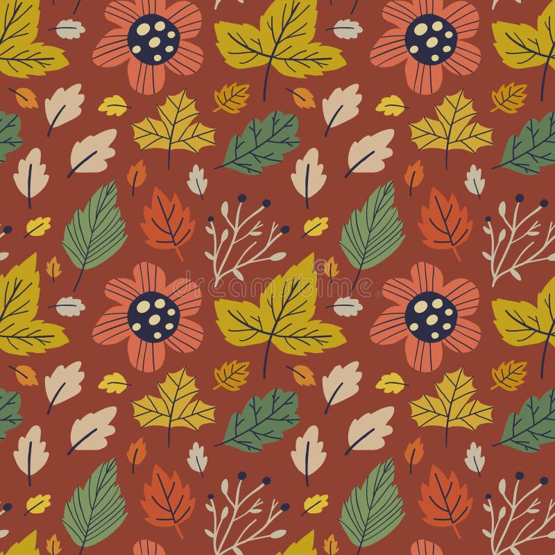Cute and Cozy Autumn Vector Seamless Pattern. Stock Vector ...