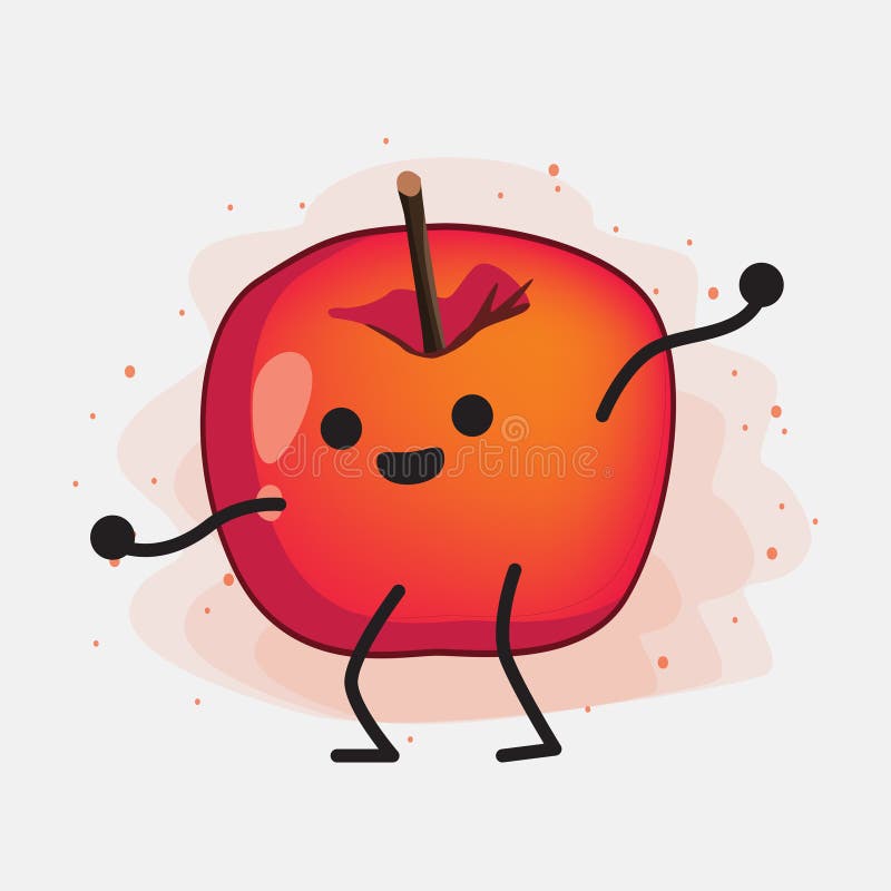Cute Crab Apple Vector Character Illustration Stock Vector ...