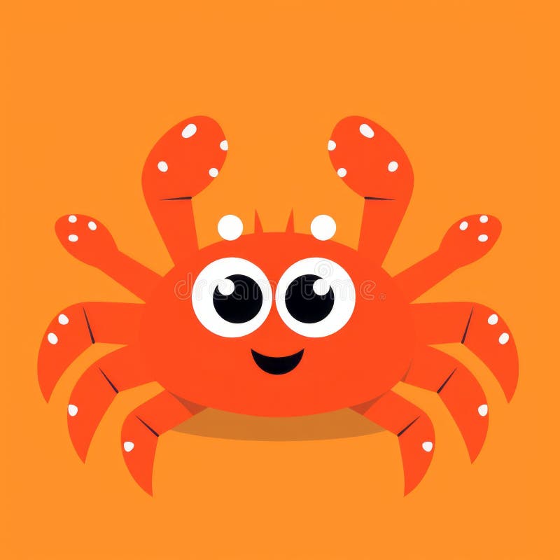 Cute Crab Vector Illustration on Orange - High Quality and Creative ... Cute Crab Vector Illustration on Orange - High Quality and Creative ...