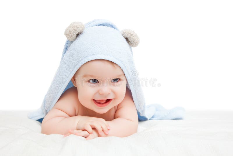 Cute crawling baby stock photo. Image of innocent, blue - 27920018