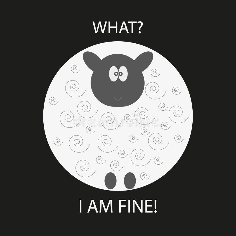 I am FINE CUTE SHEEP stock illustration. Illustration of cartoon ...
