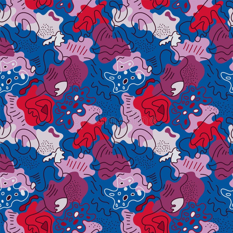 Cute Creative Abstract Pattern with Wave Shapes and Wave Lines Stock ...