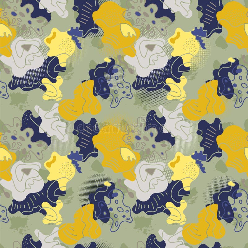 Cute Creative Abstract Pattern with Wave Shapes and Wave Lines Stock ...