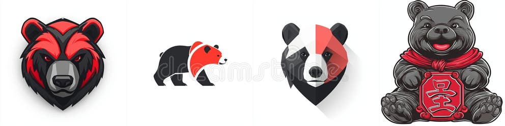 Cute and Creative Bear Logo Designs for Simple Vector Illustrations and ...