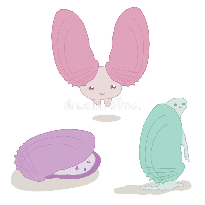 Cute creature shellfish stock illustration. Illustration of character ...