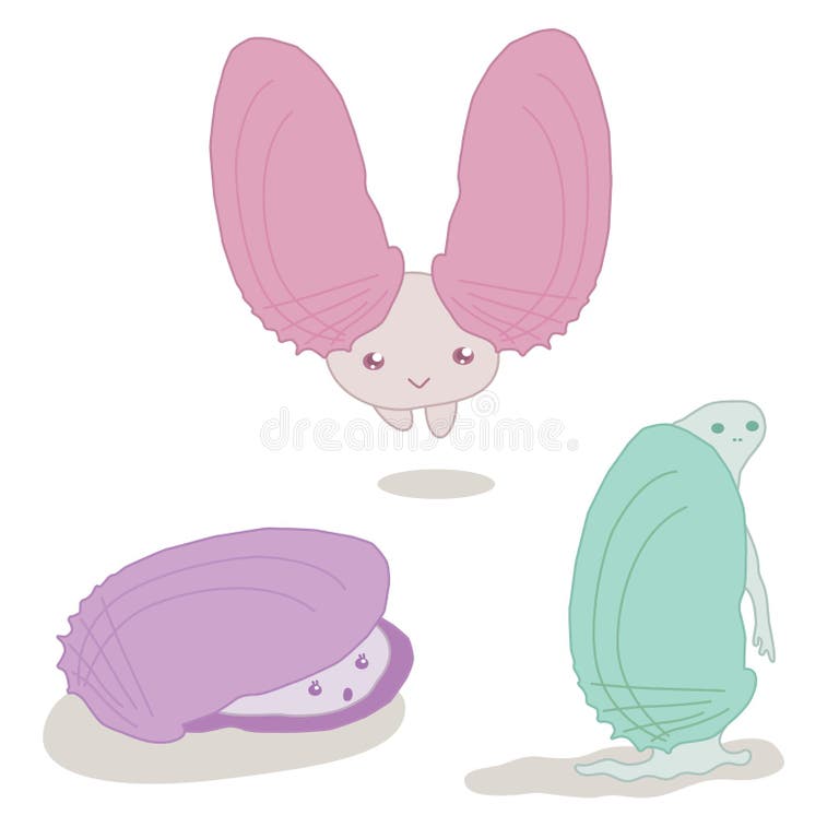 Cute creature shellfish stock illustration. Illustration of character ...