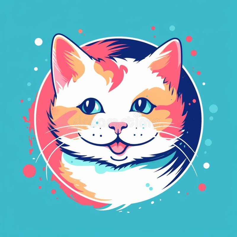 A Cute but Creepy Cat Mascot for a Streamer Stock Illustration ...
