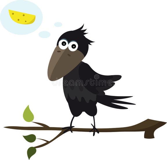 Cute Crow with Cheese Vector Image Stock Vector - Illustration of bird ...