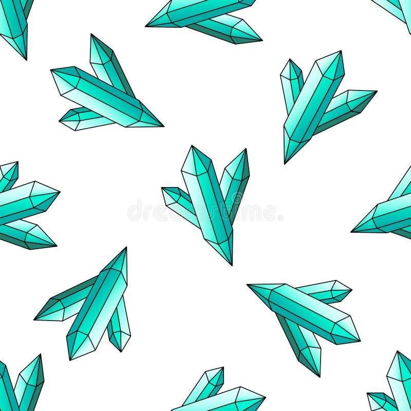 Cute Crystals, Minerals Seamless Pattern. Vector Illustration Stock ...