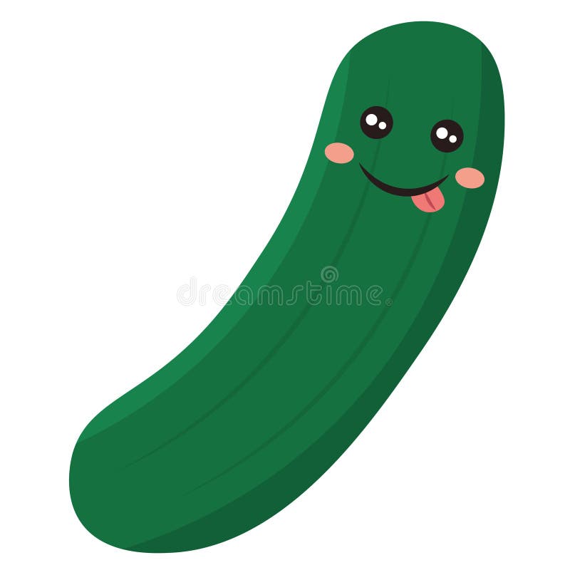 Cute Cucumber Smile. Vector Stock Illustration - Illustration of vector ...