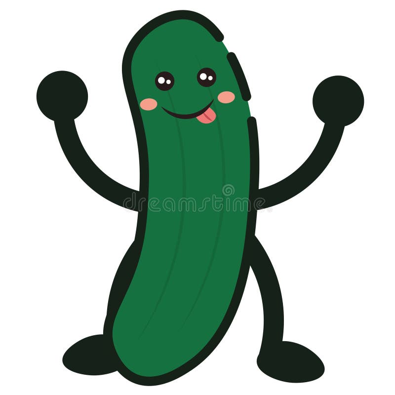 Cute Cucumber Smile. Vector Stock Vector - Illustration of salad ...