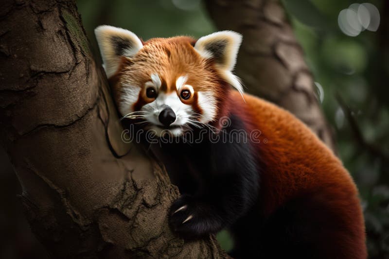 A Cute And Cuddly Red Panda Snuggled Up In A Tree Showing Off Its Cute And Cuddly Nature