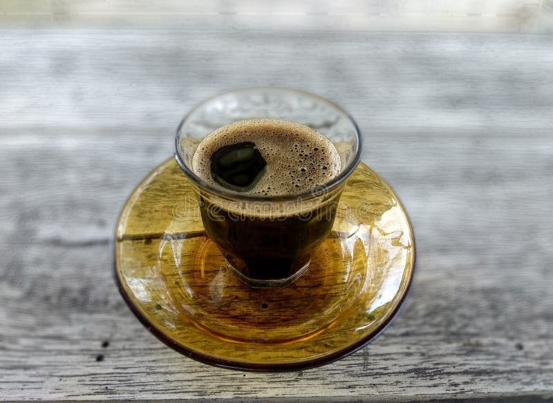 A Cute Cup of Black Coffee is Ready To Drink Stock Image - Image of ...