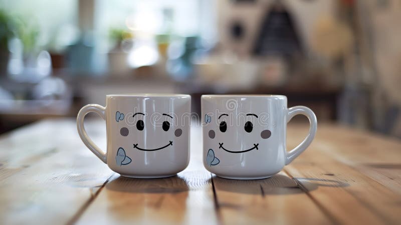 Cute cup in pair. stock illustration. Illustration of liquid - 352198945