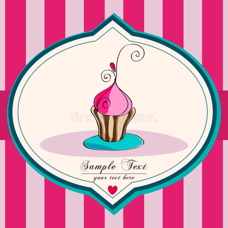 Cute cupcake frame stock vector. Illustration of cream - 33519319