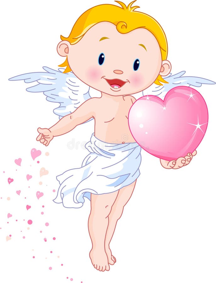 Cute Cupid stock vector. Illustration of beautiful, cheerful - 12079713