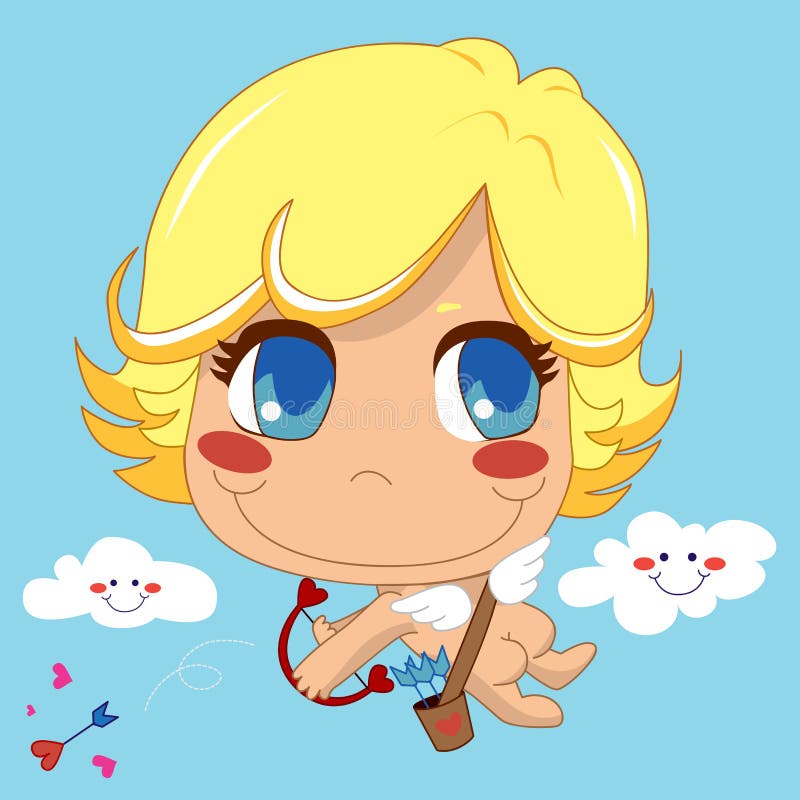 Cute Cupid stock vector. Illustration of emotion, happy - 17004423