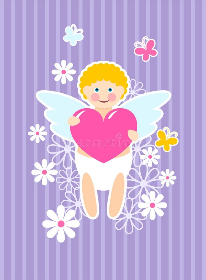 Cute cupid stock illustration. Illustration of little - 17988383
