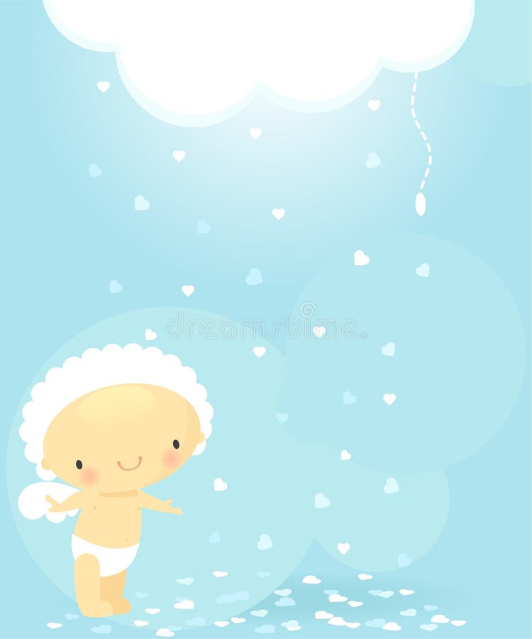 Cute cupid and magic cloud stock vector. Illustration of angel - 12028724