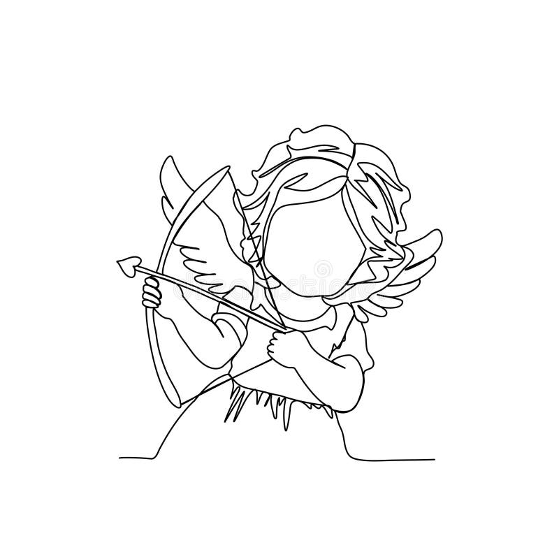 Illustration, Cute Cupid Drawing Style. Stock Image - Image of romantic ...