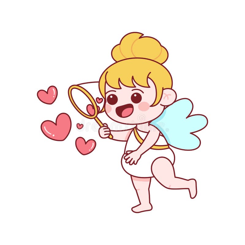 Vector Cute Cupid Saint Valentine Illustration Isolated Stock Vector ...