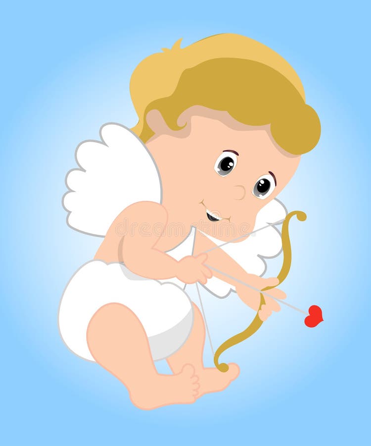 Cute cupid for your design stock vector. Illustration of aiming - 54209550