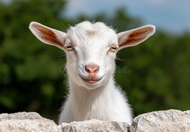 Cute and curious goat stock illustration. Illustration of generated ...