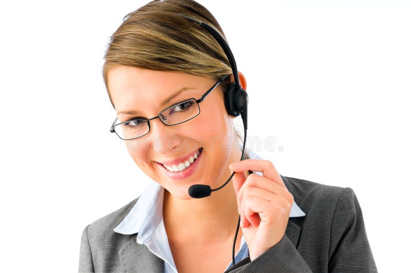 Customer Service Agent Shouting Phone White Background Stock Photo ...